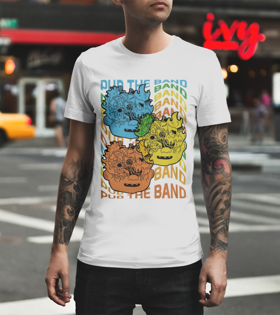 Pup The Band Headburster Technicolor Art Face Trio T-Shirt