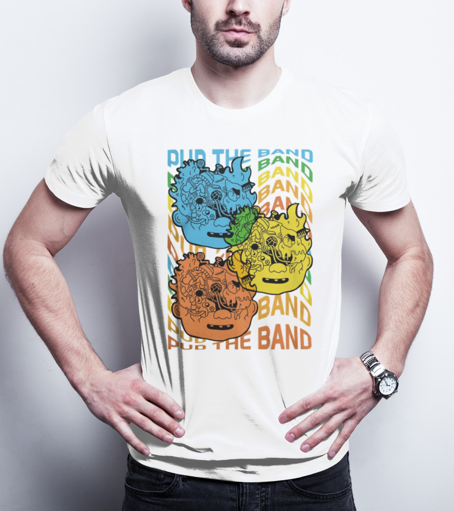 Pup The Band Headburster Technicolor Art Face Trio T-Shirt