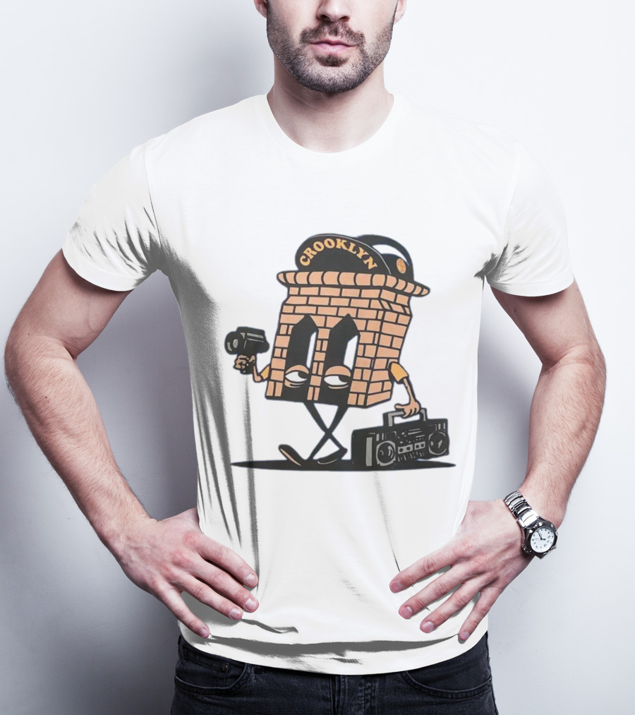 Crooklyn Brick Character With Camera And Boombox T-Shirt