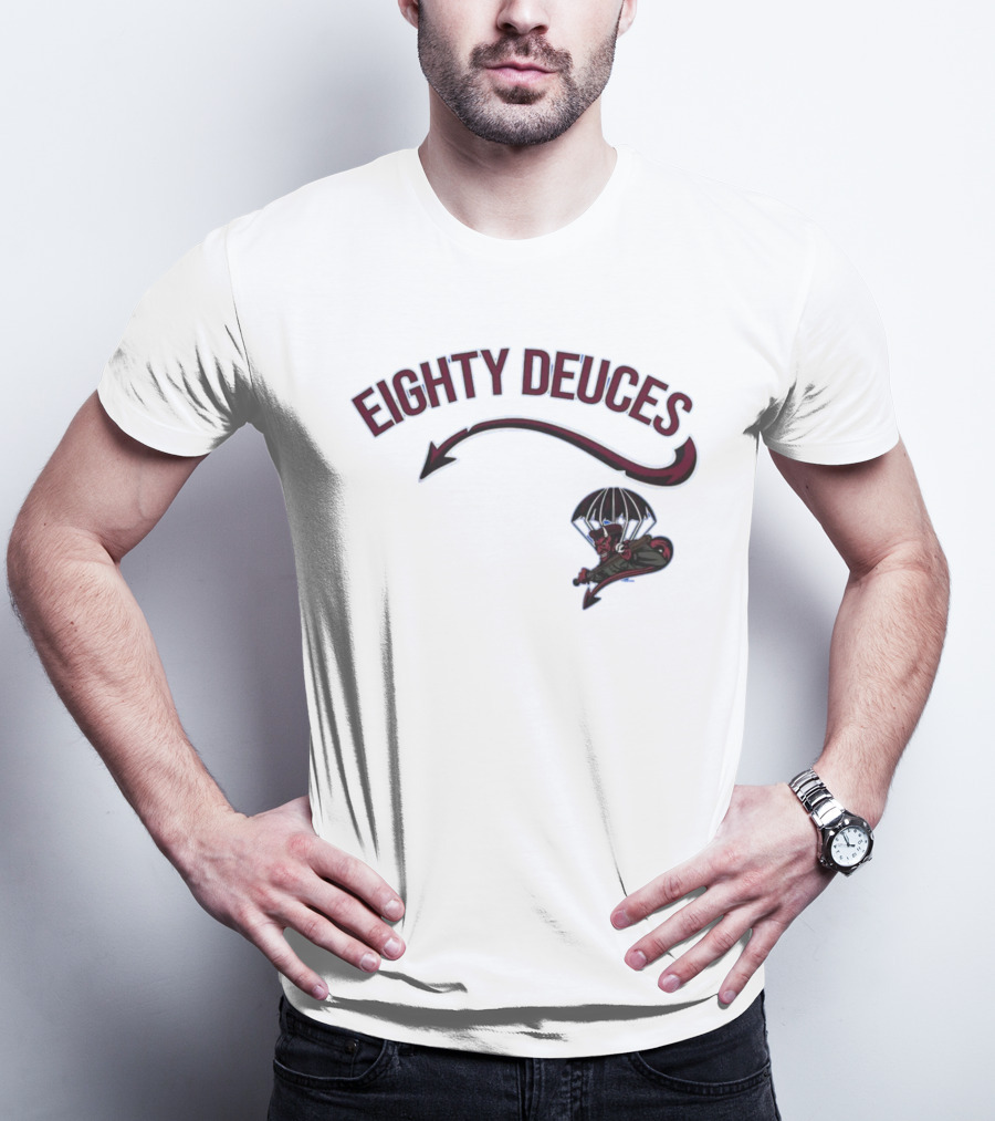 Eighty Deuces Parachuting Mascot Fayetteville Woodpeckers Milb Store T-Shirt
