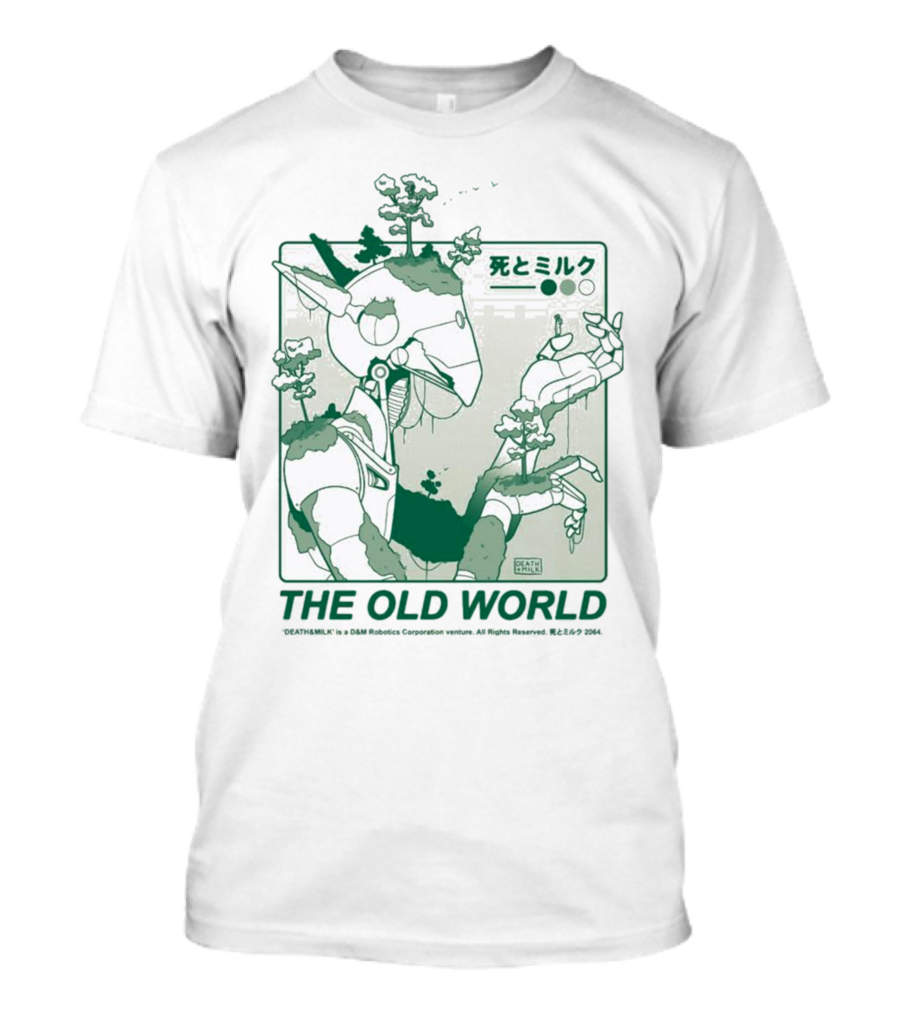 THE OLD WORLD 死とミルク Robot Nature Fusion T-Shirt