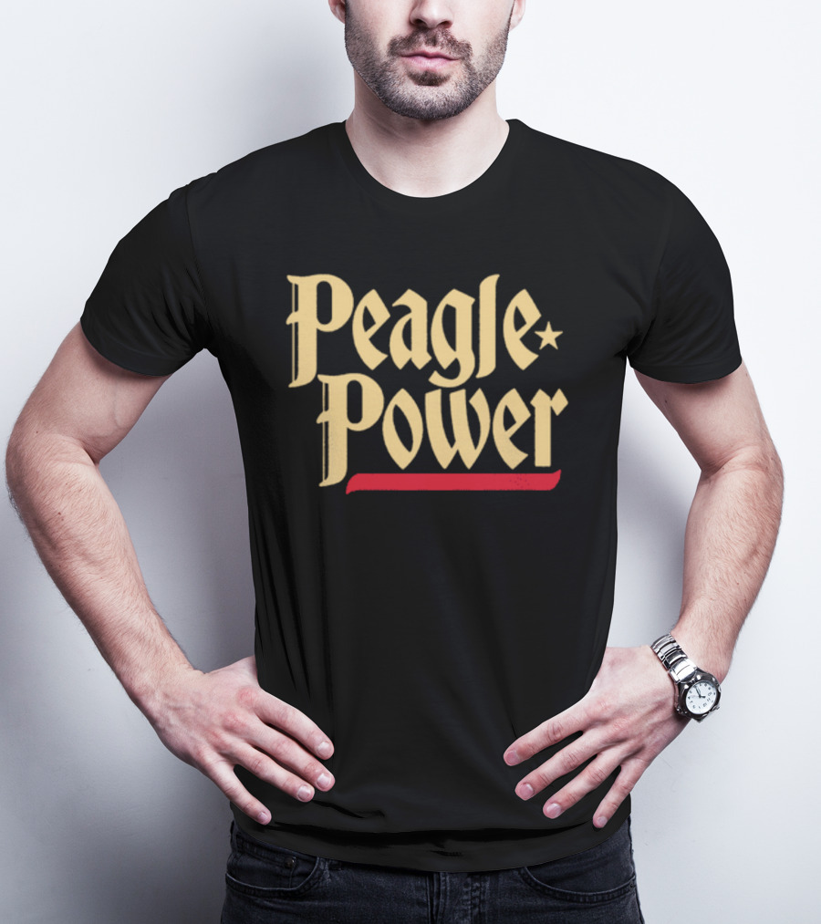 Peagle Power Retro Style Text With Red Underline And Star T-Shirt