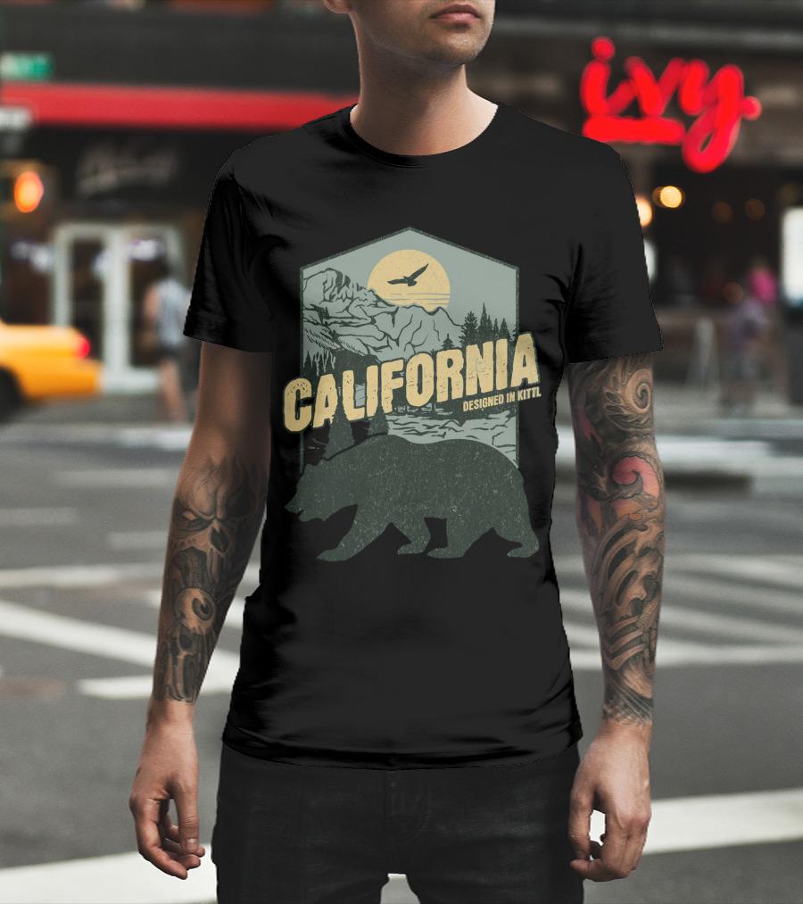 California Bear Wilderness Camping Hiking Designed In Kittl T-Shirt