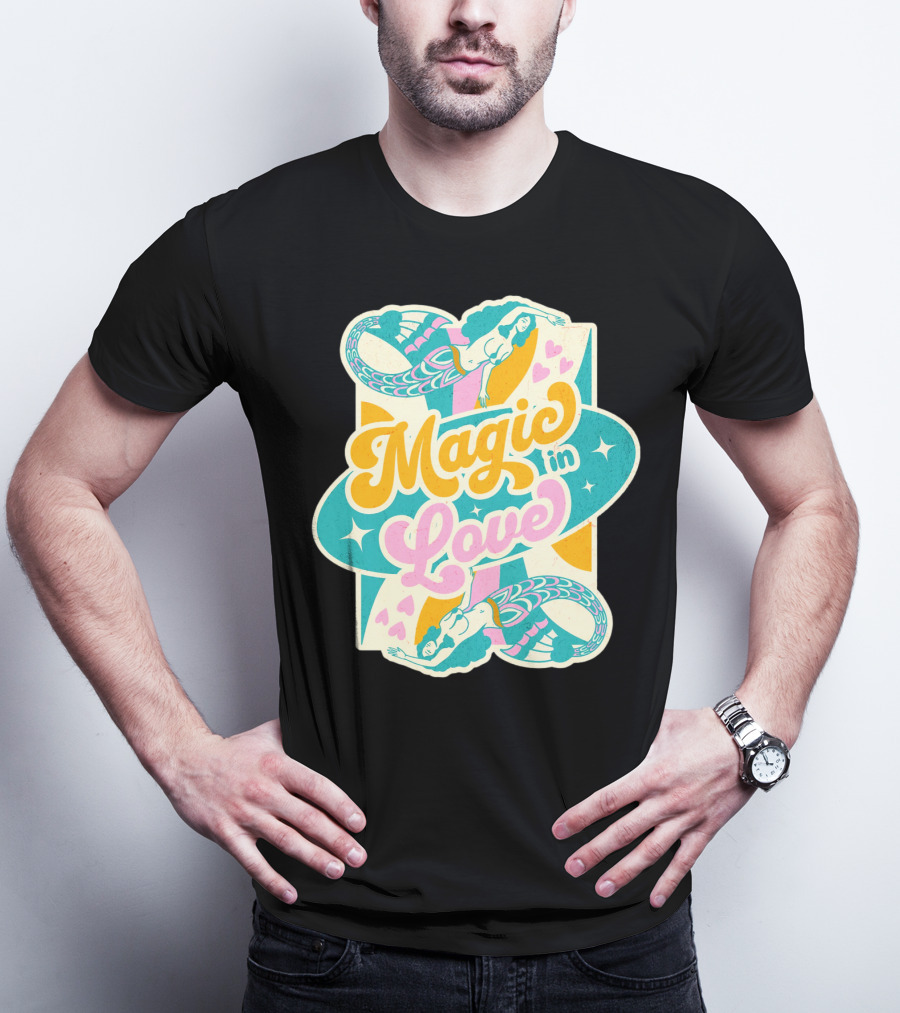 Magic In Love Mermaid Retro Vibe T-Shirt
