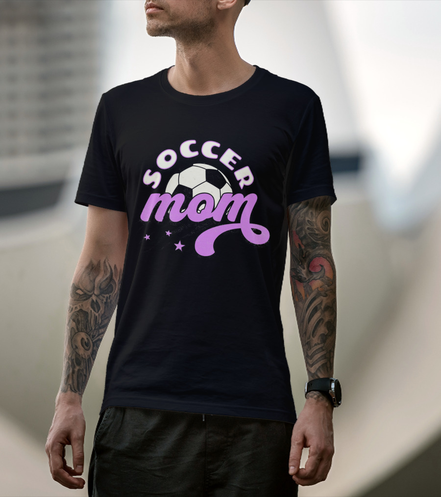 Soccer Mom Retro Style With Soccer Ball And Stars T-Shirt