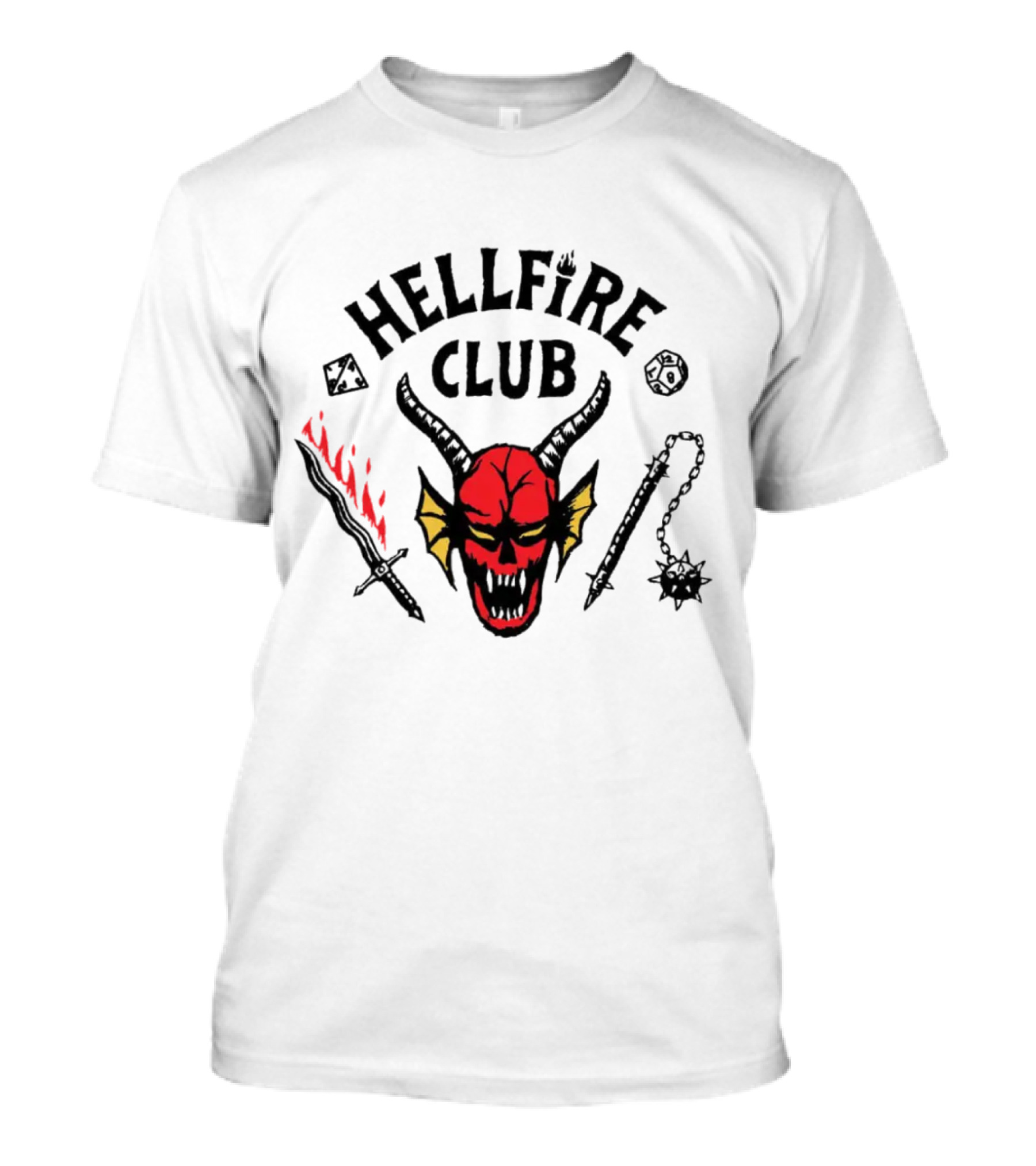 Hellfire Club Stranger Things Devil Dice Sword Mace T-Shirt