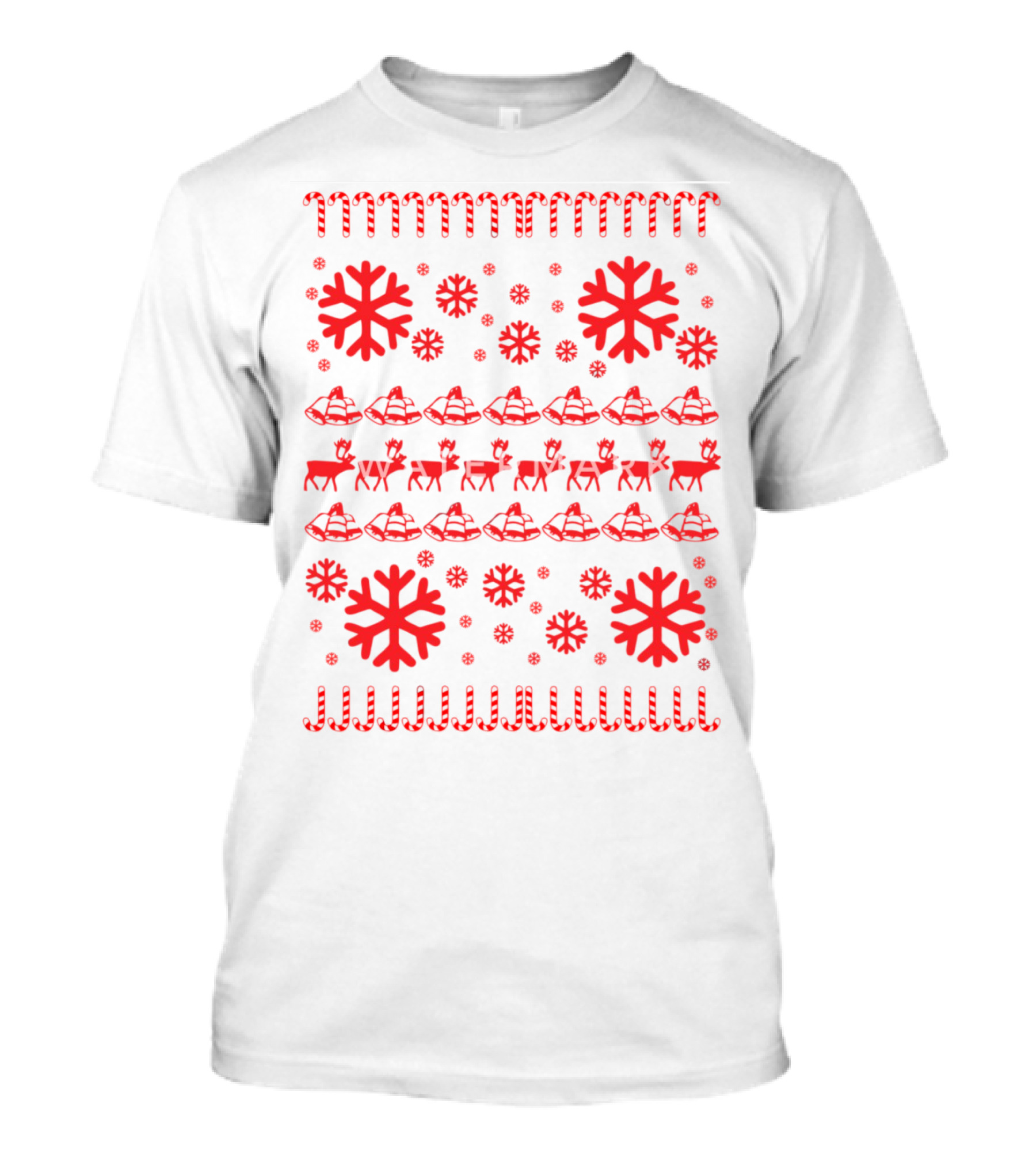 Reindeer And Snowflakes Christmas T-Shirt
