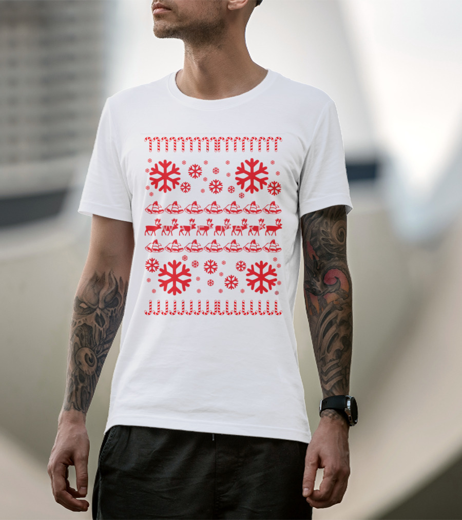 Reindeer And Snowflakes Christmas T-Shirt