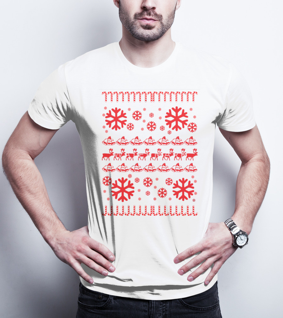 Reindeer And Snowflakes Christmas T-Shirt