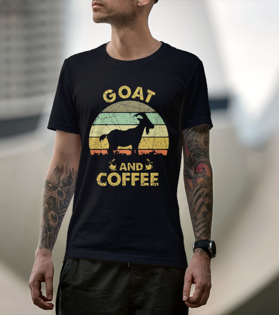 GOAT And Coffee Vintage Sunset T-Shirt