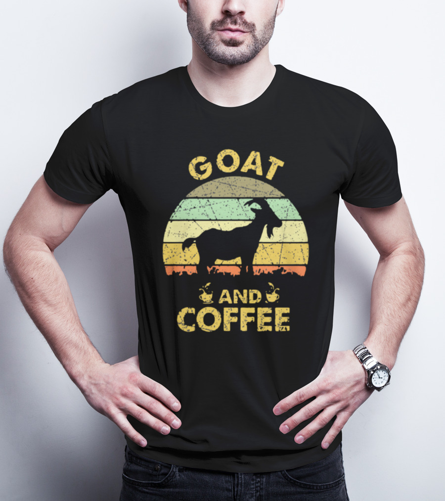 GOAT And Coffee Vintage Sunset T-Shirt