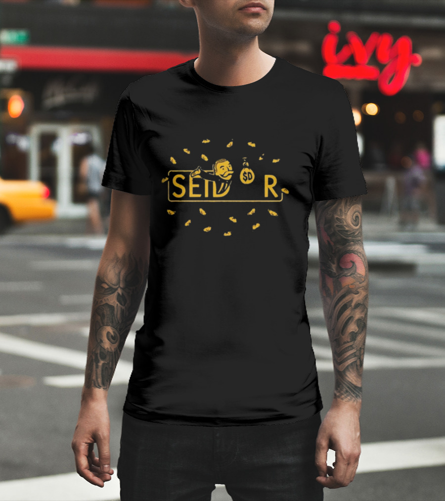 Seidler Monopoly Mr. Moneybags Style With Dollar Signs T-Shirt