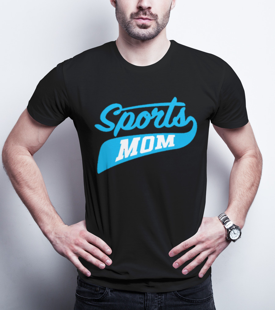 Sports Mom Blue Script Style T-Shirt
