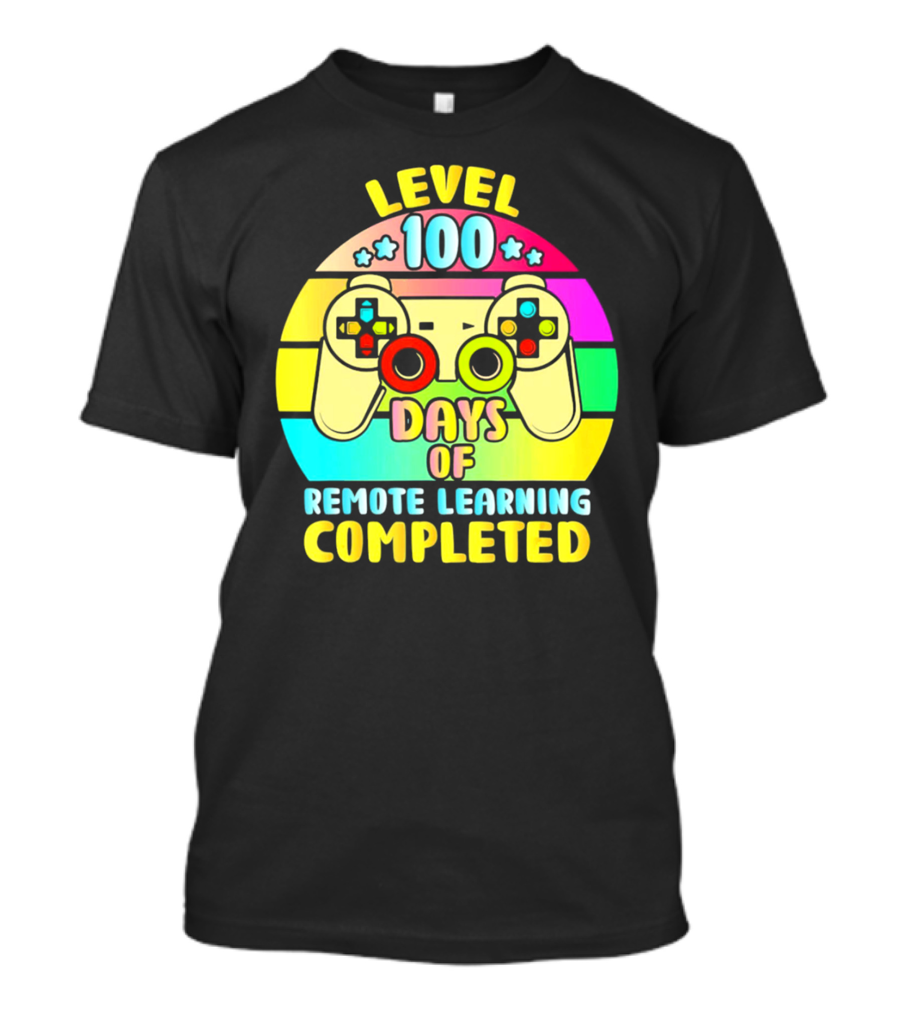 Level 100 Days Of Remote Learning Completed Vintage Controller T-Shirt