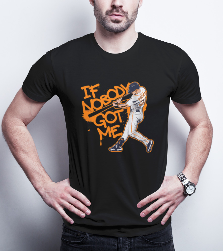 If Nobody Got Me Tucker Baseball Swing T-Shirt