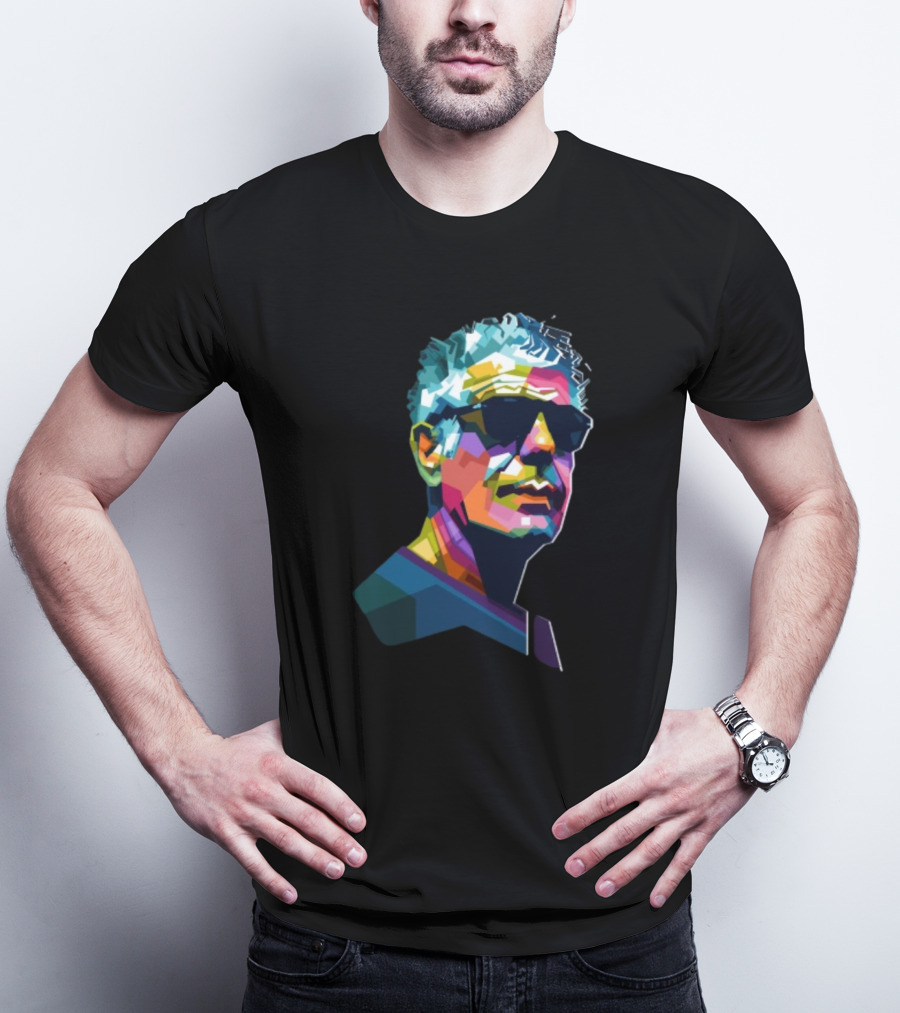 Anthony Bourdain Colorful WPAP T-Shirt