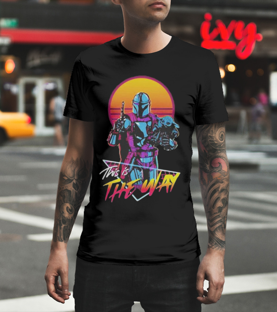 This Is The Way Star Wars The Mandalorian Vintage Retro Sunset T-Shirt