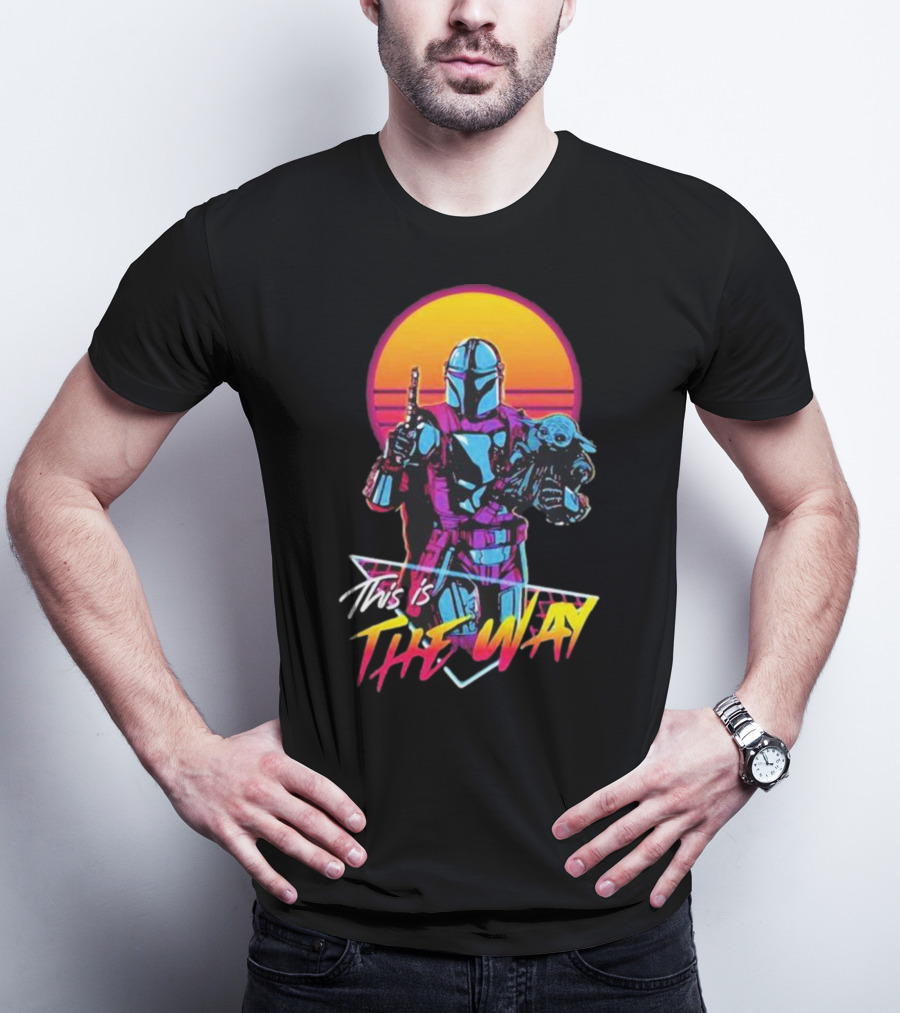 This Is The Way Star Wars The Mandalorian Vintage Retro Sunset T-Shirt