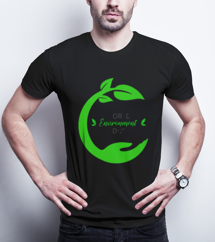 World Environment Day Green Leaf Circle Earth Protection T-Shirt
