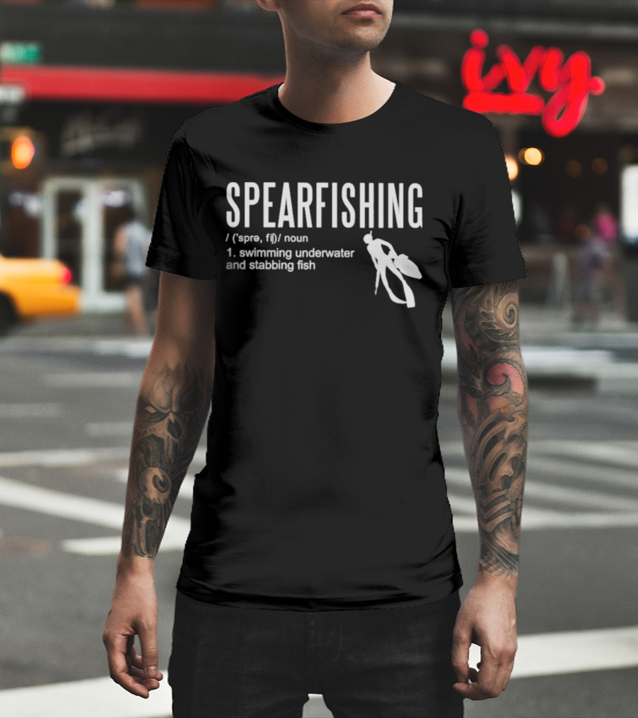 SPEARFISHING Swimming Underwater And Stabbing Fish T-Shirt