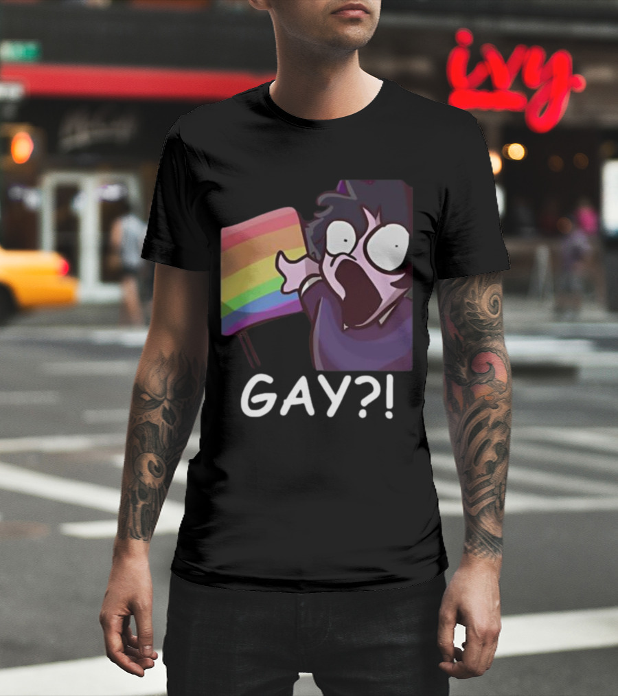 Jellybean Gay? Rainbow Flag Shocked Reaction T-Shirt