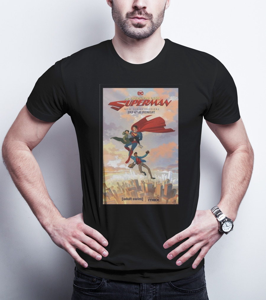My Adventures With Superman New Series Premiere July 6th At Midnight Adult Swim Max T-Shirt