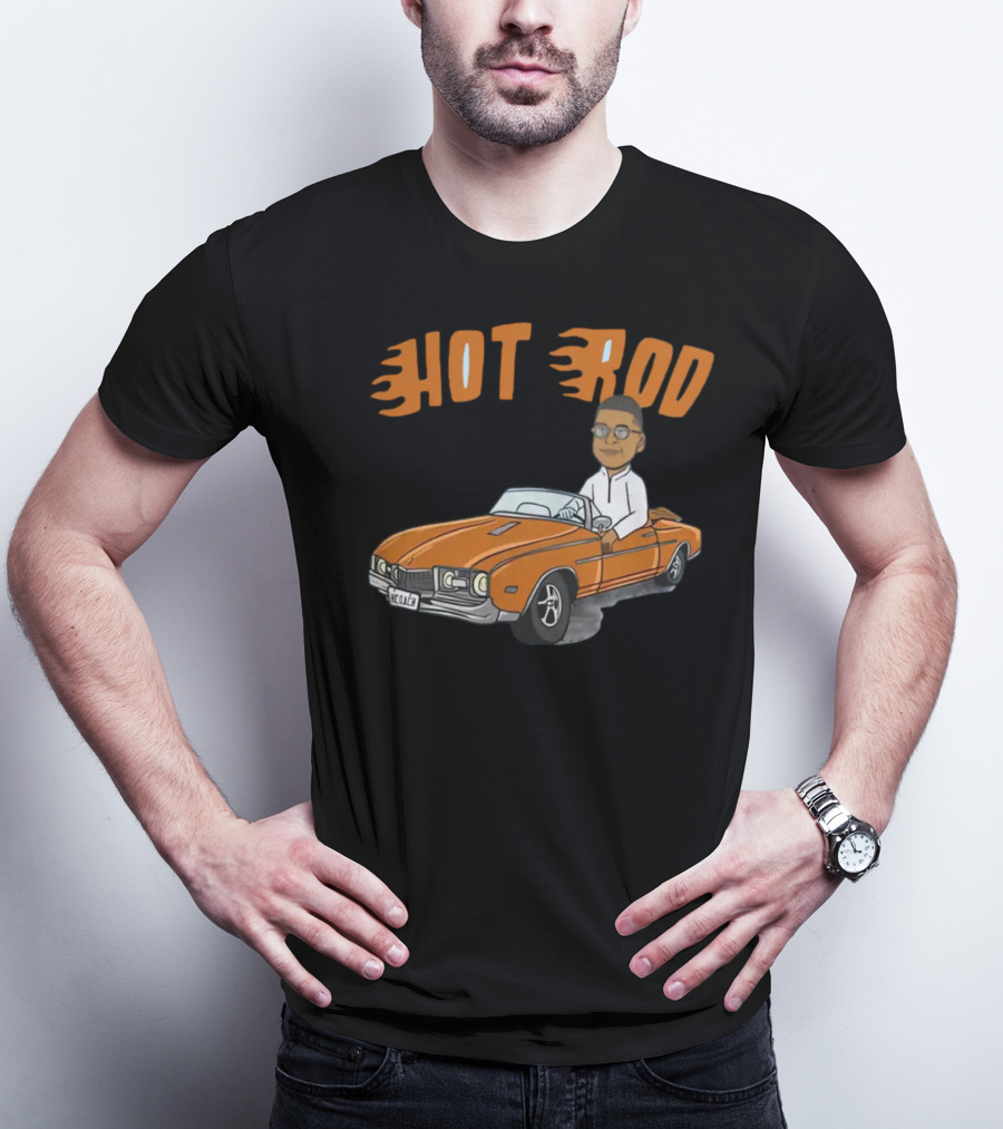 Hot Rod Flame Letters Cartoon Car T-Shirt