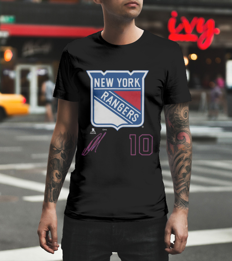 New York Rangers Artemi Panarin Number 10 NHLPA Logo Royal T-Shirt