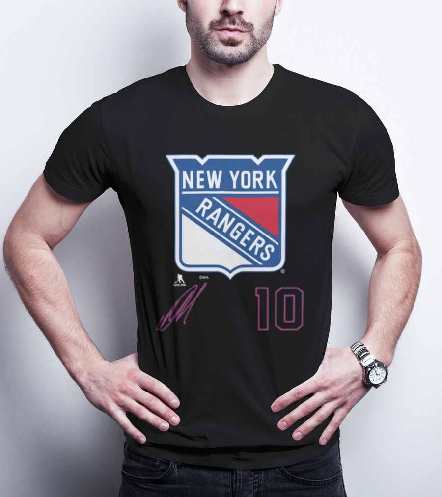 New York Rangers Artemi Panarin Number 10 NHLPA Logo Royal T-Shirt