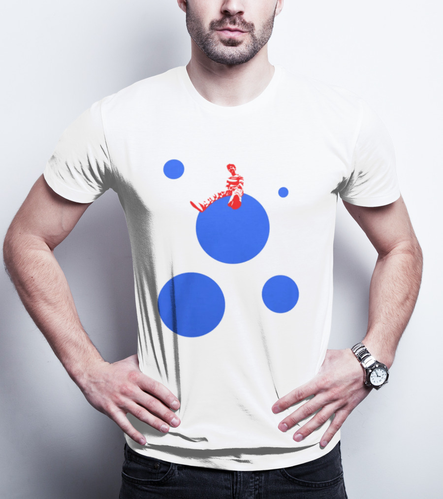 Harry's Styles Merch Red Figure Blue Polka Dot T-Shirt