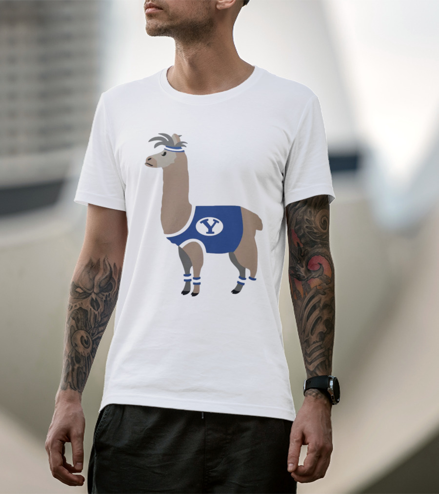 Oval Y Llama BYU Brigham Supply Company Sports T-Shirt