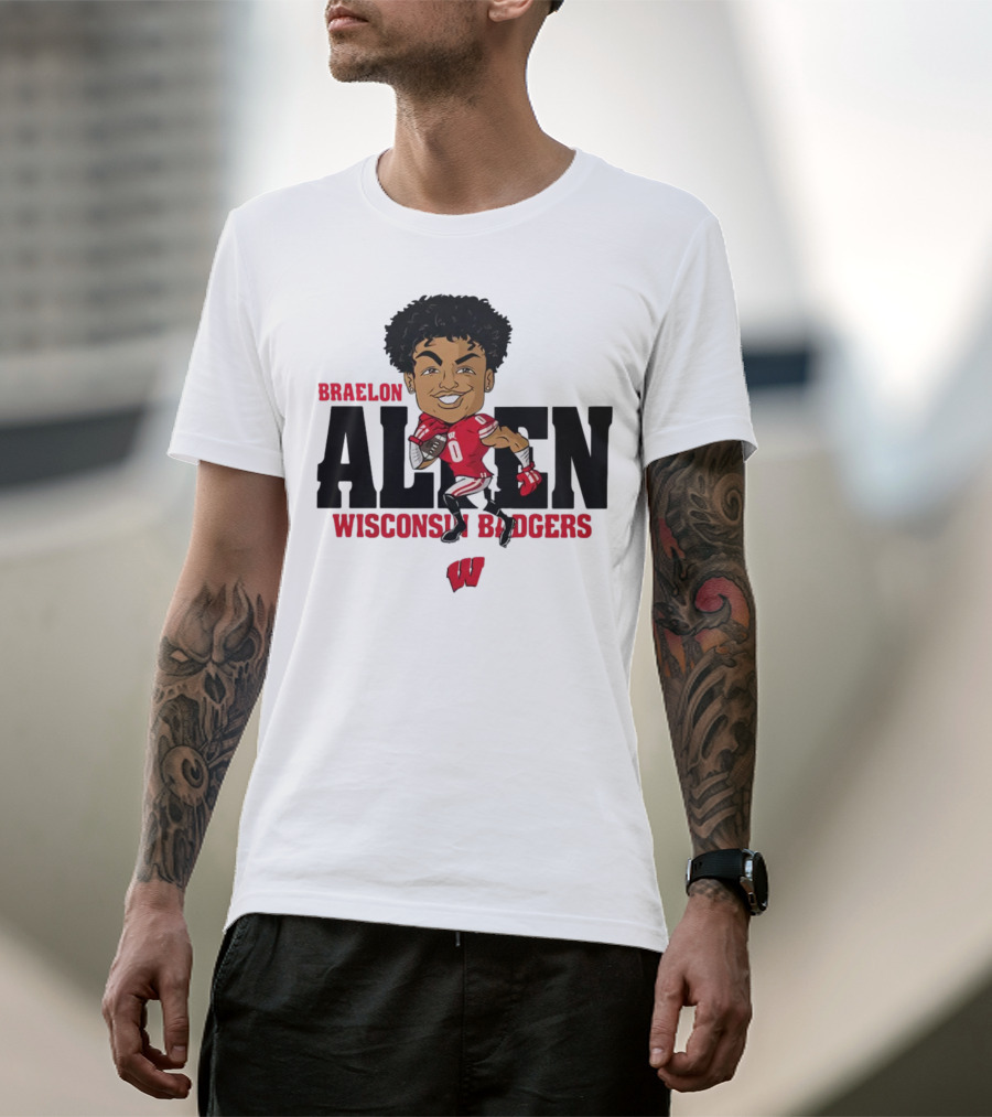 Braelon Allen Wisconsin Badgers Red Uniform T-Shirt