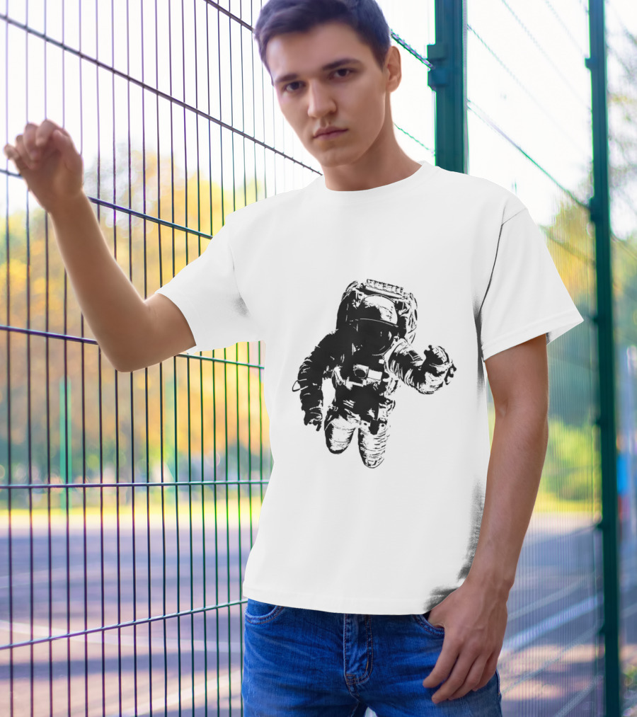 Astronomer Floating Astronaut Black T-Shirt