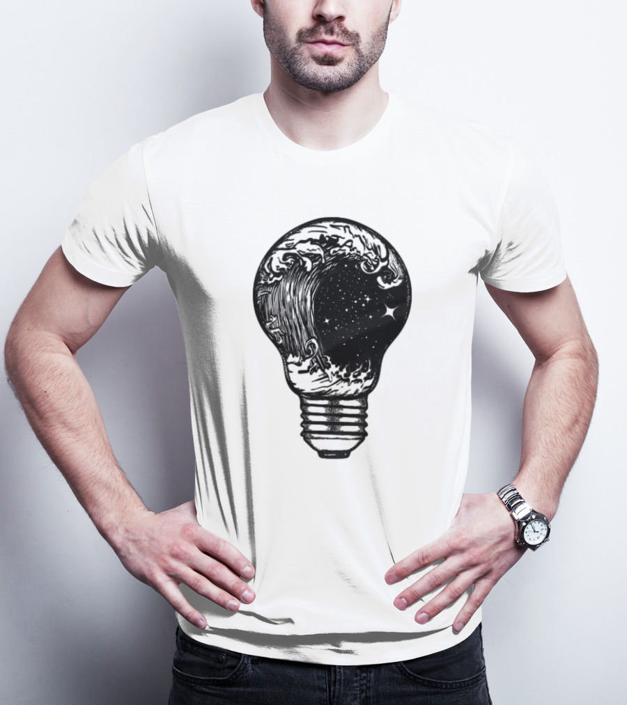 Perfect Storm Within Light Bulb With Cosmic Tattoo T-Shirt