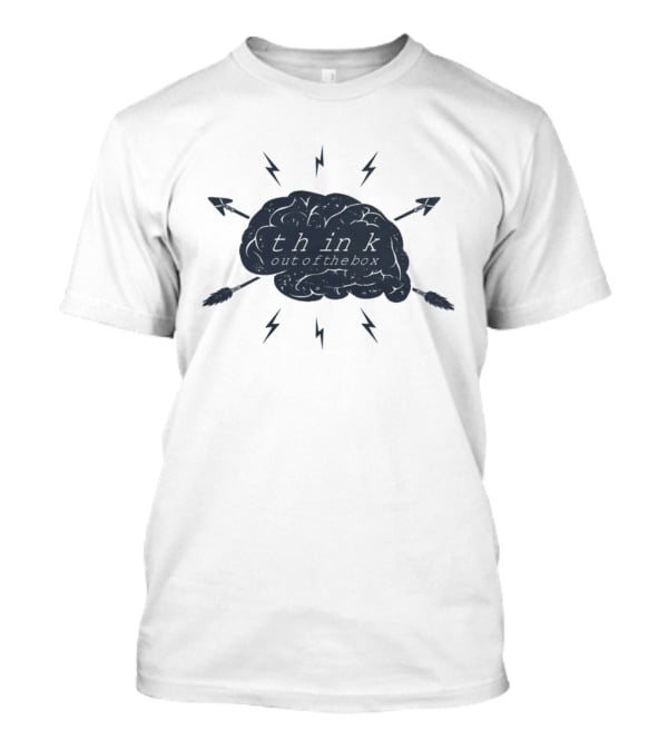 Think Out Of The Box Brain With Arrows And Lightning Bolts T-Shirt