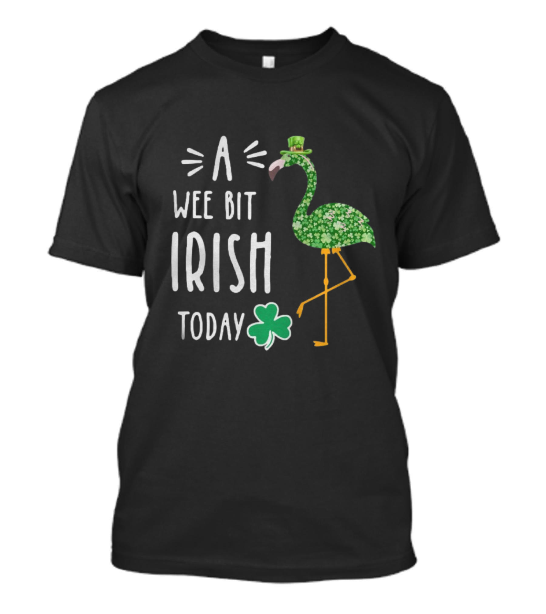 A Wee Bit Irish Today Flamingo Shamrock St Patrick’s Day T-Shirt