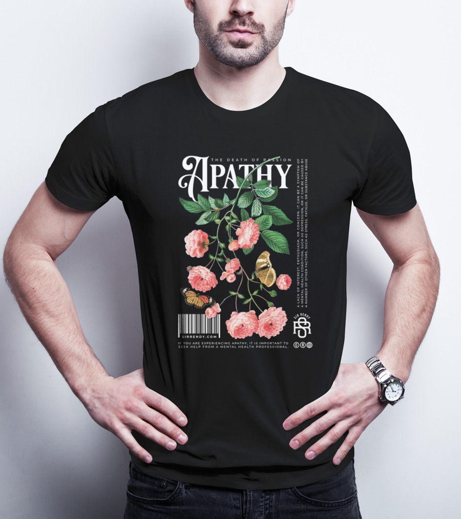 Apathy The Death Of Passion Vintage Floral And Butterfly T-Shirt