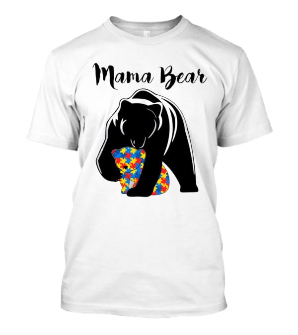 Mama Bear Autism Puzzle Piece Hug T-Shirt
