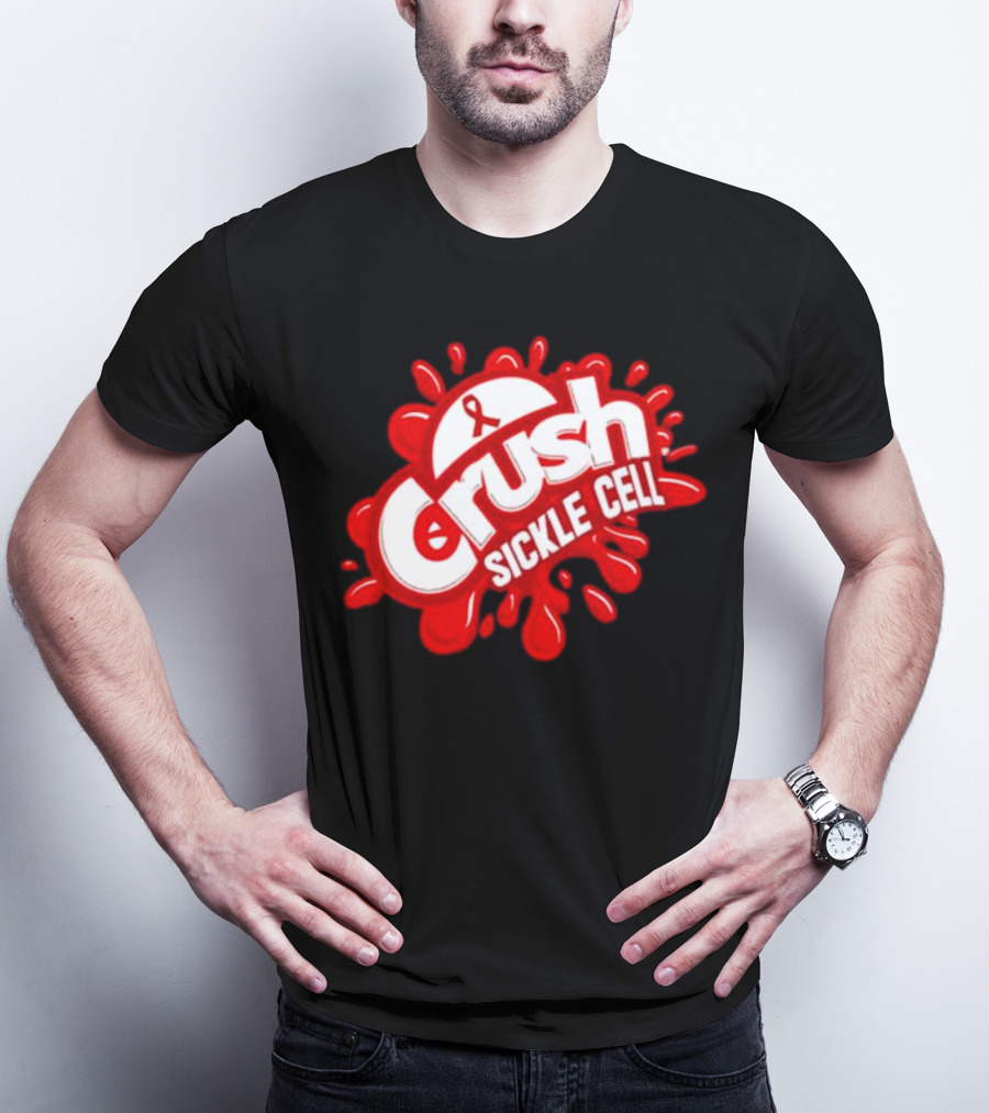 Crush Sickle Cell Awareness Red Ribbon T-Shirt