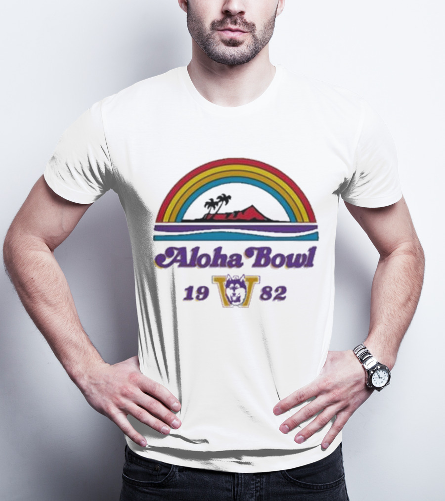 Aloha Bowl 1982 Washington Rainbow Island Vintage Ringer T-Shirt