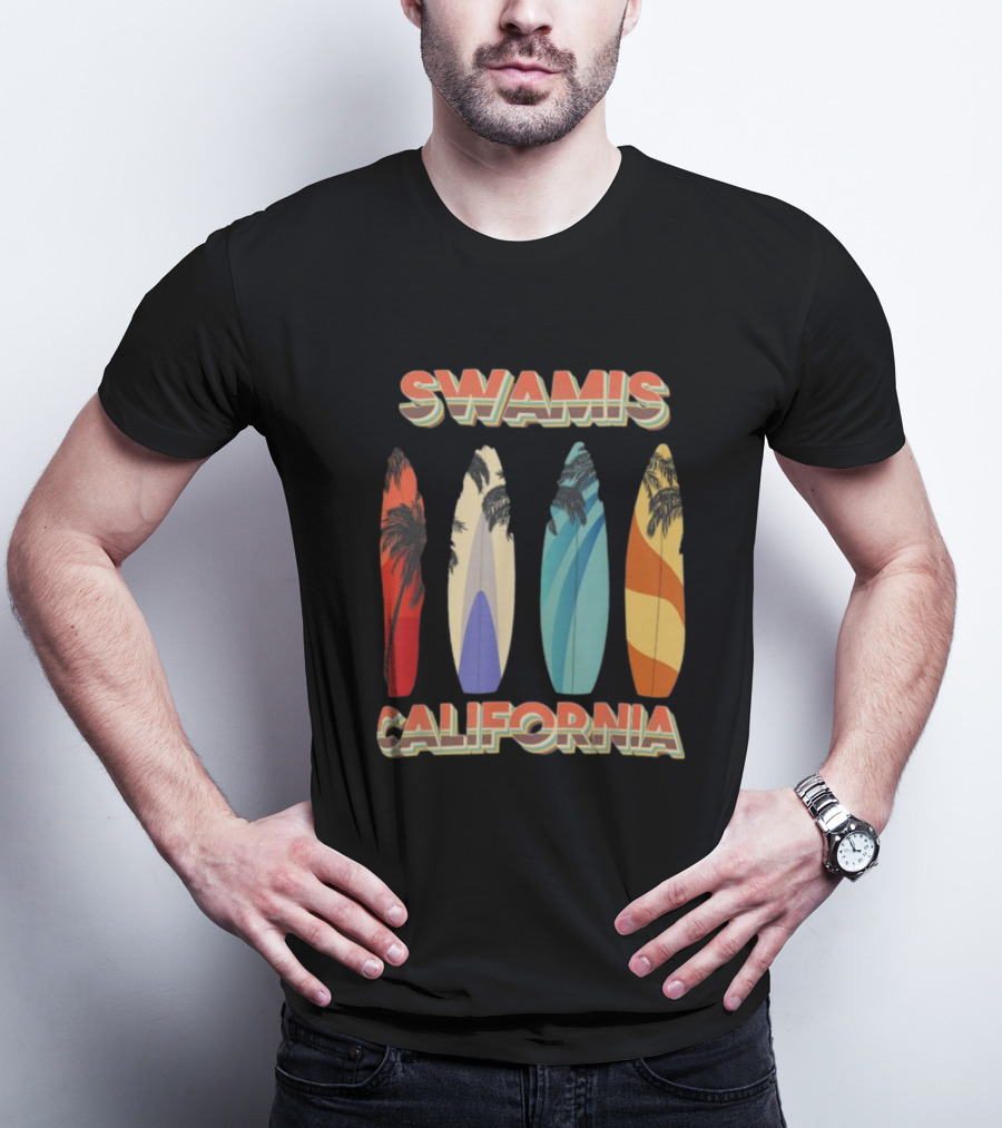 SWAMIS California Surfboard Palm Tree T-Shirt