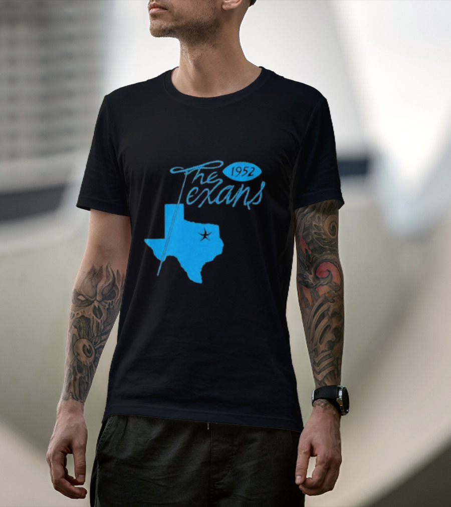Dallas The Texans 1952 Texas Map Star T-Shirt