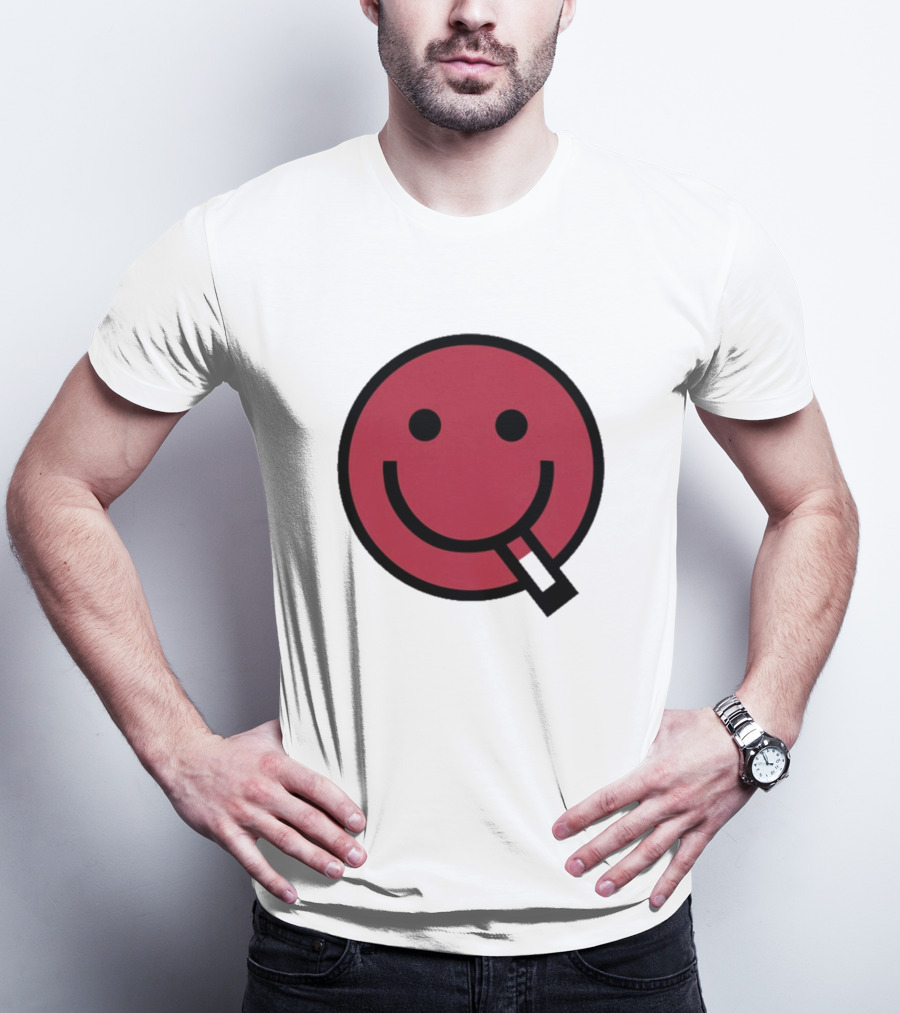 Devolver Digital Cyggy Smiley Face Icon With Cigarette T-Shirt