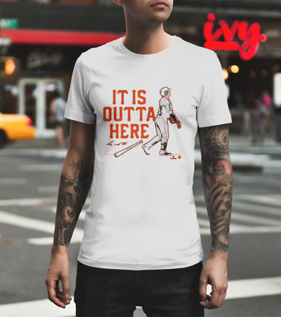 Mike Yastrzemski It Is Outta Here Baseball Signature Print T-Shirt