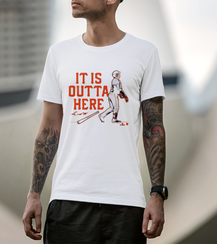 Mike Yastrzemski It Is Outta Here Baseball Signature Print T-Shirt