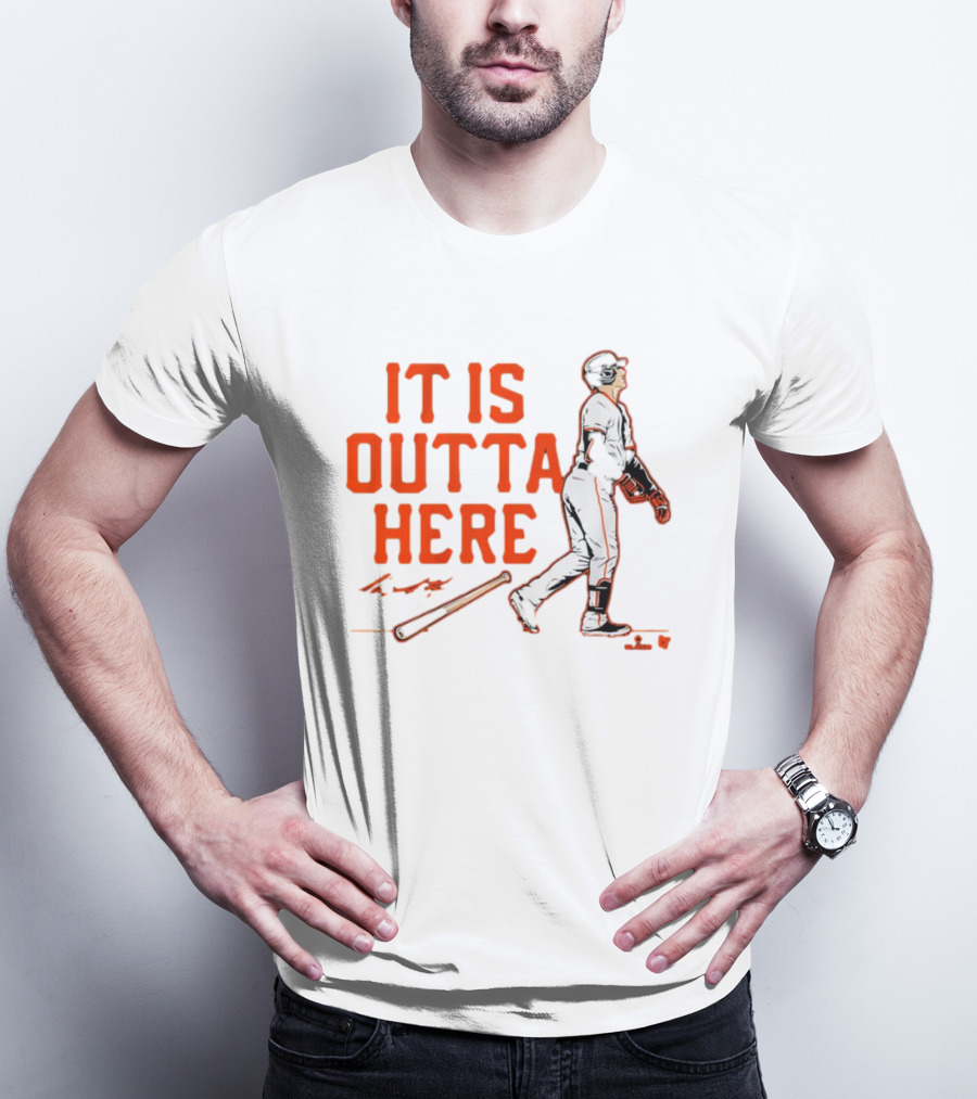 Mike Yastrzemski It Is Outta Here Baseball Signature Print T-Shirt