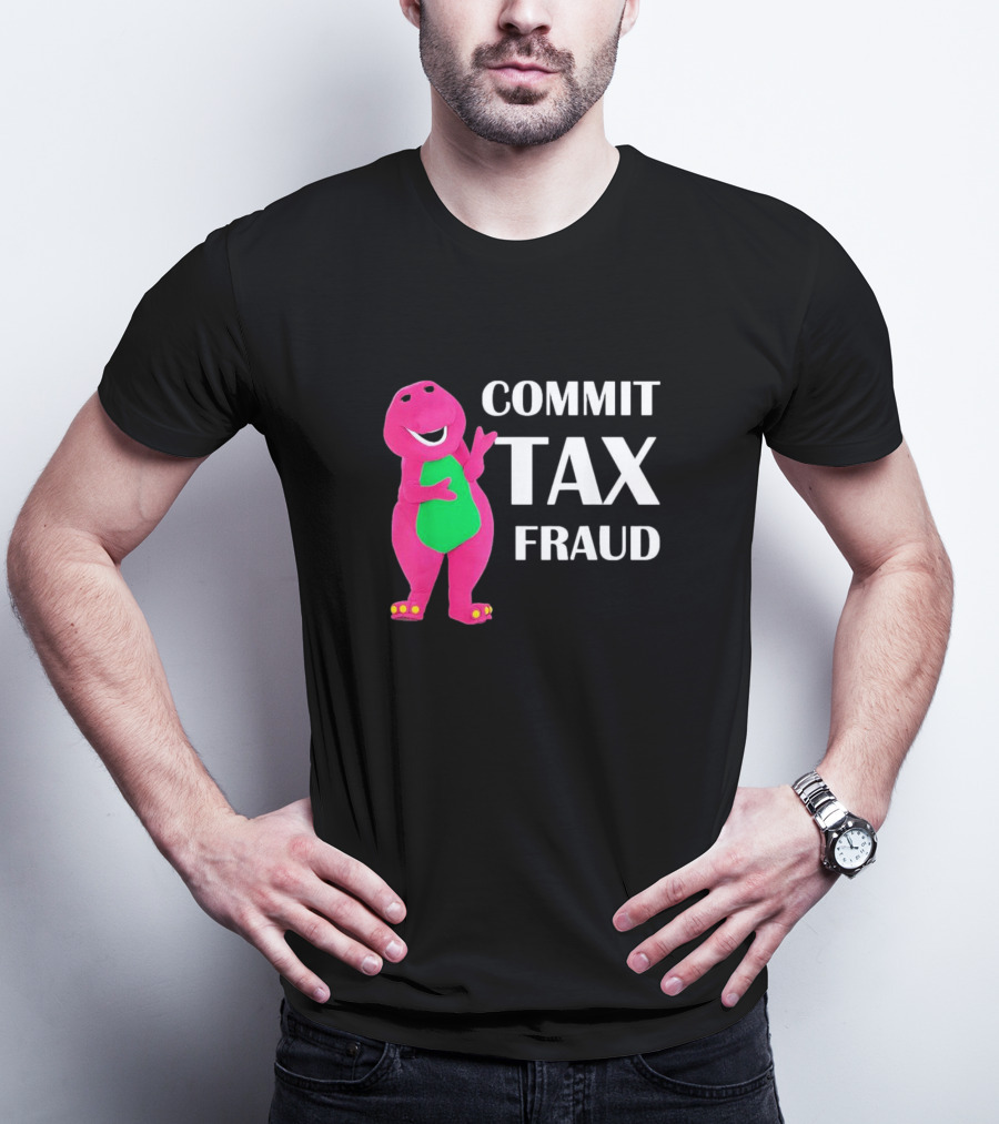 New Limited Commit Tax Fraud Dinosaur T-Shirt