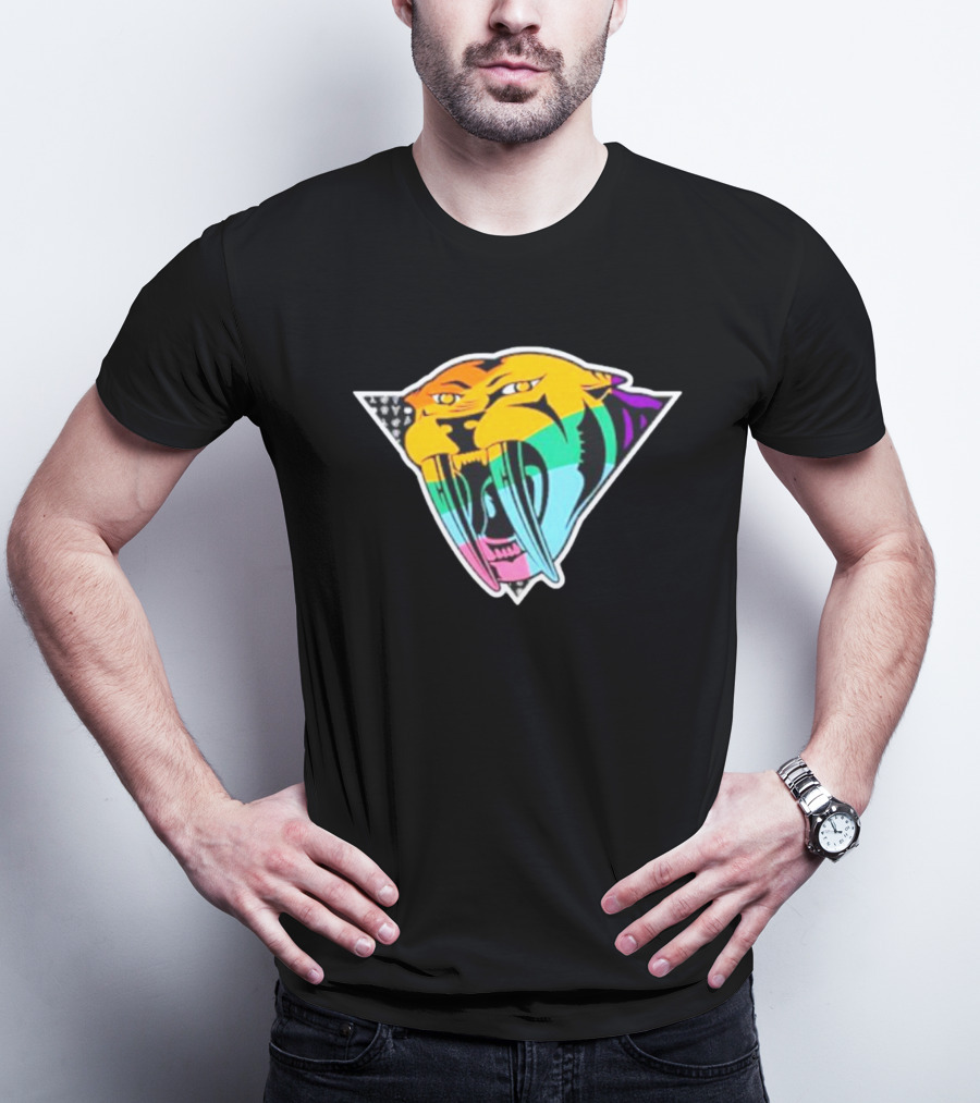 Landon Matney Nashville Predators Pride Rainbow Tiger T-Shirt