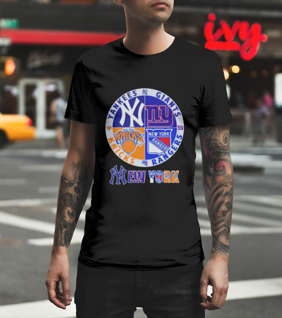 Yankees Giants Rangers Knicks New York Sports Teams T-Shirt