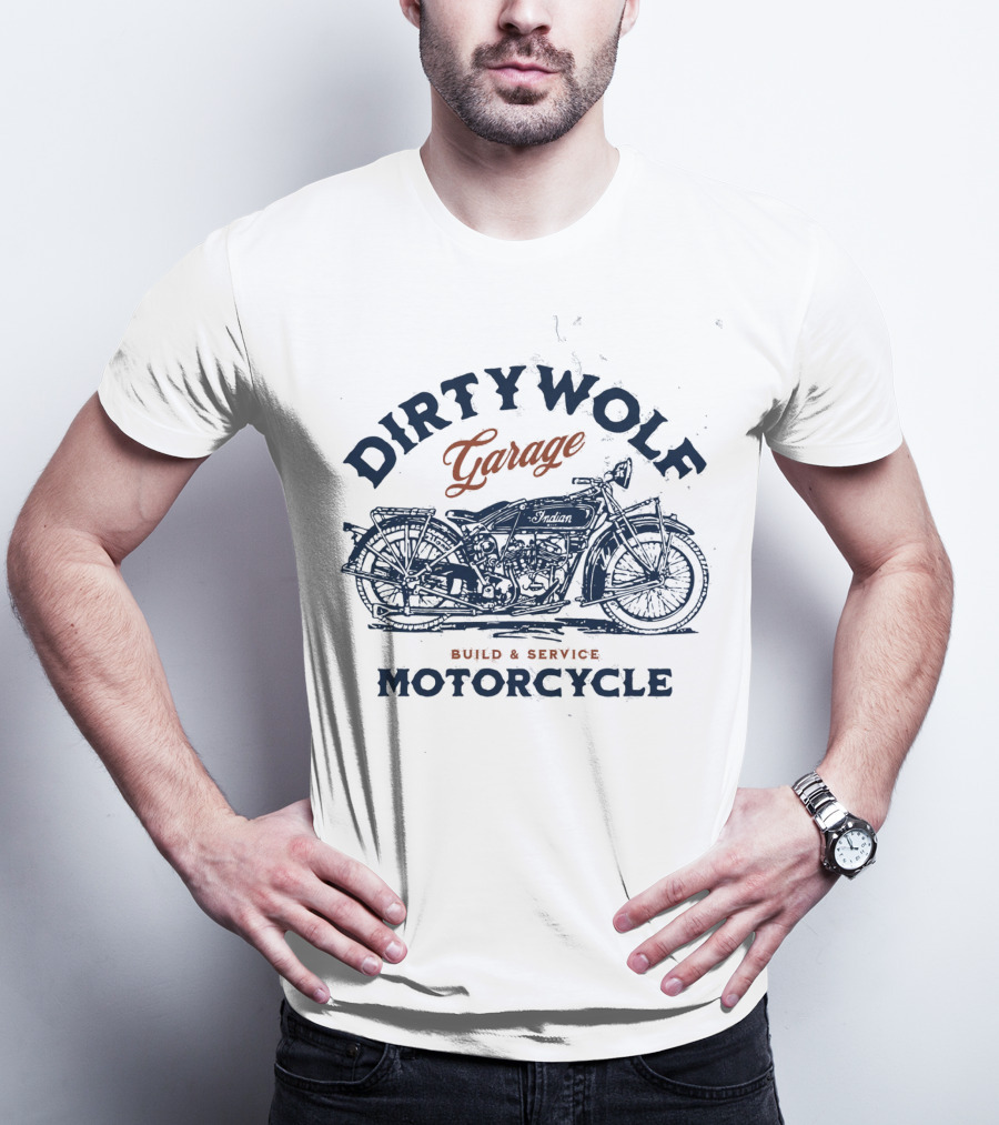 Dirtywolf Garage Motorcycle Build And Service T-Shirt